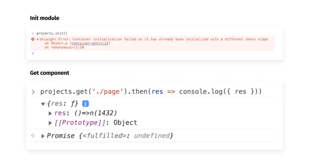 Webpack module federation for micro frontends